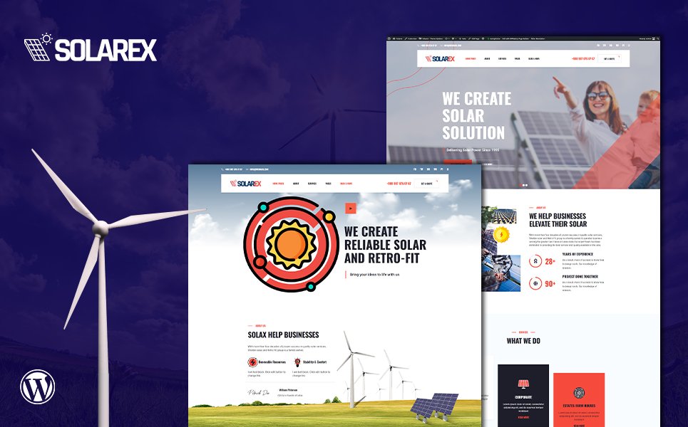 Download Solarex Renewable Solar Energy WordPress Theme WordPress Plugin - MorePlugins